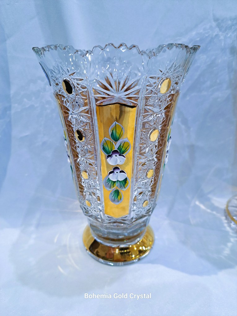 Váza Tulipán se zlatem a smaltem - 20 cm