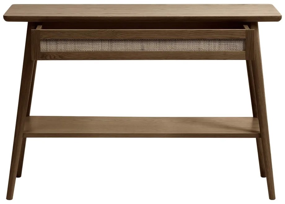 Hnědý konzolový stolek s deskou v dubovém dekoru 40x110 cm Barrali – Unique Furniture