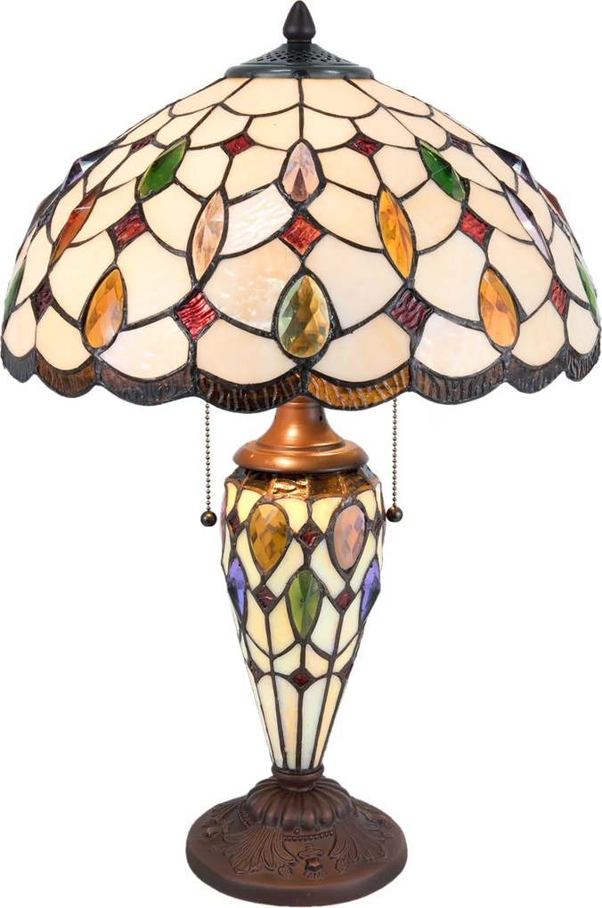 Stolní lampa Tiffany Sun stones - 40*60cm 2x E27/60W