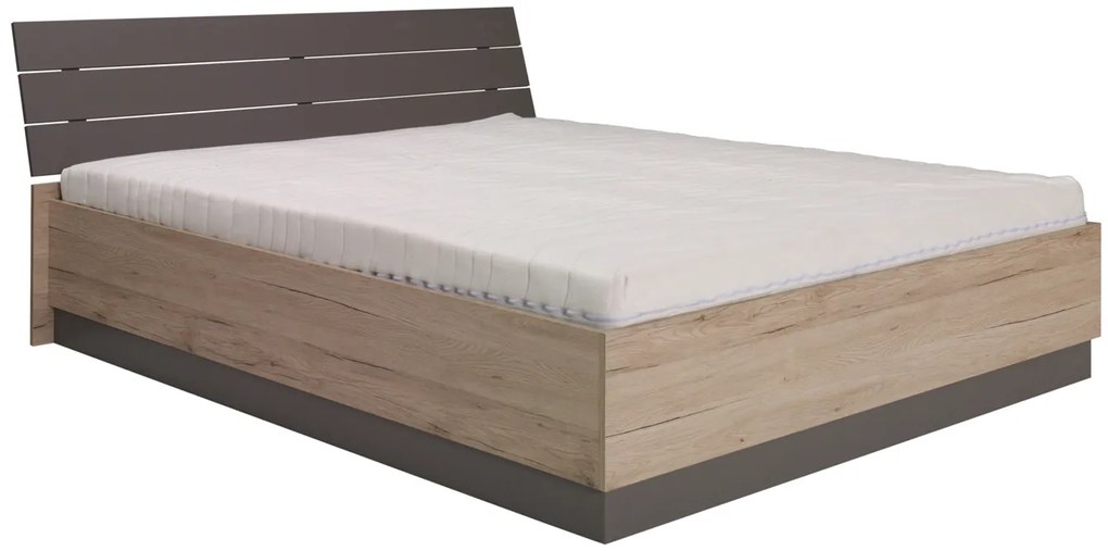 Maridex manželská postel s úložným prostorem Dakar DO4 San remo / šedá