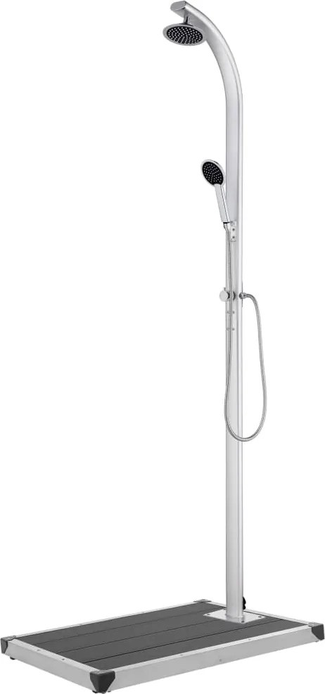 Zahradní sprcha s šedou základnou 220 cm hliník 3070786