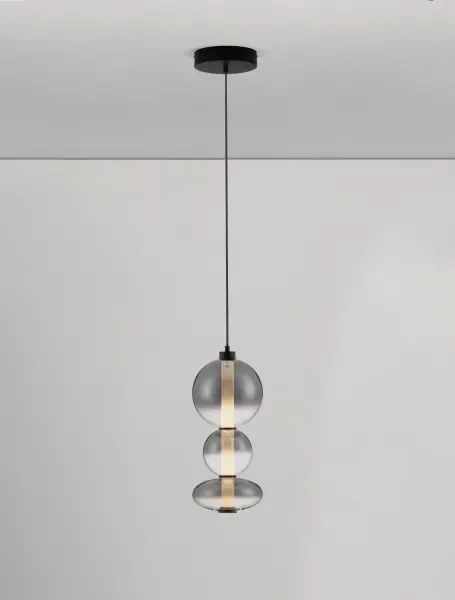 LED stmívatelné černé-šedé moderní svítidlo Bally