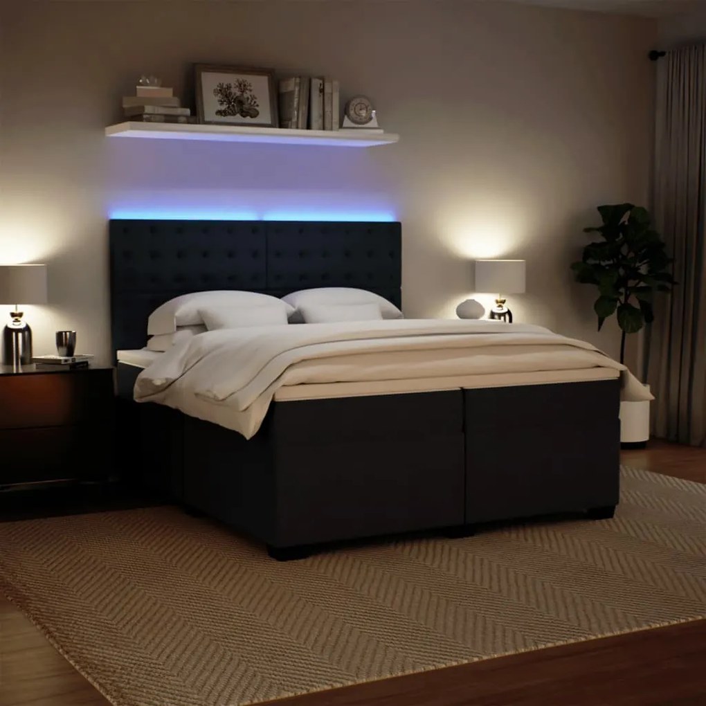 Box spring postel s matrací tmavě šedá 200x200 cm samet 3293315