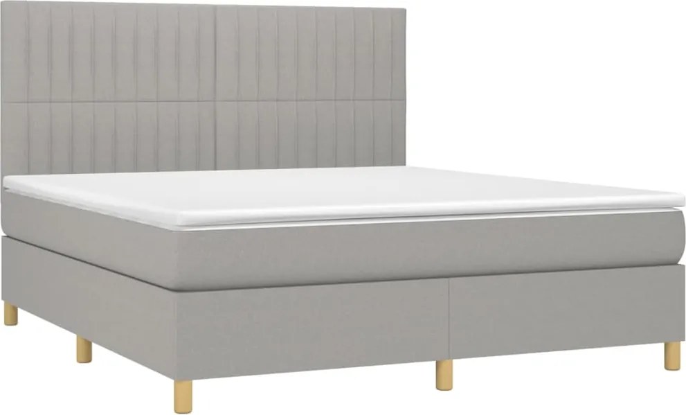 Box spring postel s matrací světle šedá 160 x 200 cm textil 3142505