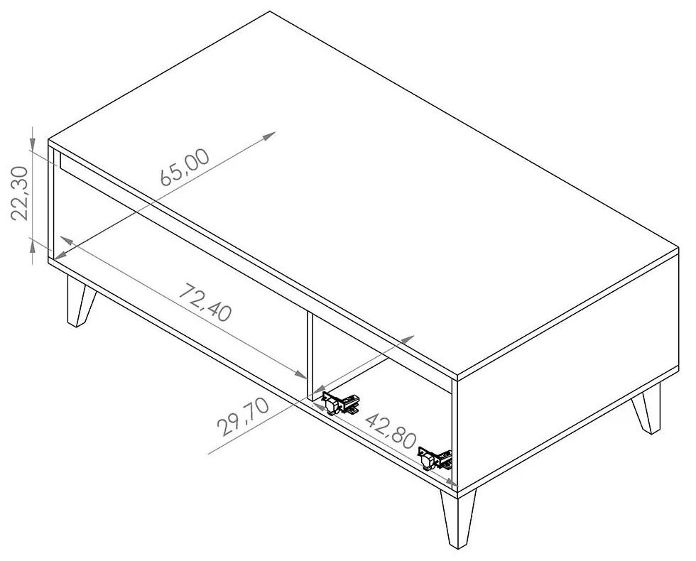 OVIEDO | konferenční stolek | 120x65 | bílá/san remo světlé