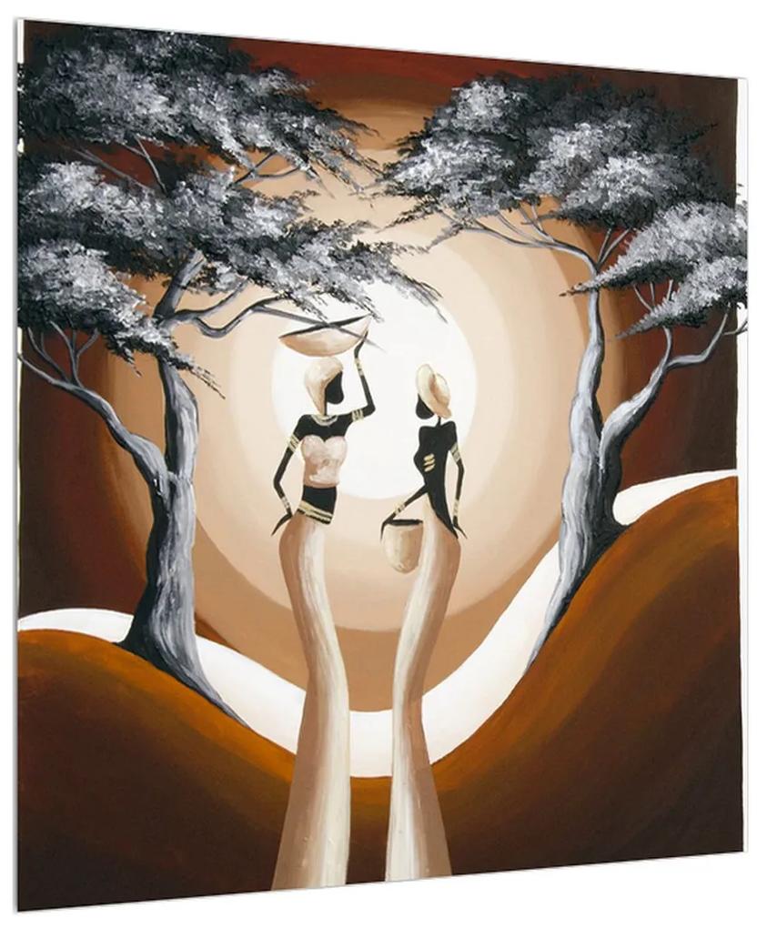 Orientální obraz dvou žen a stromu  (50x50 cm)