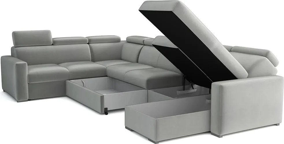 Sedací souprava PEDRO U | 250x380x170 | rozkládací + 3x úložný prostor | VÝBĚR TKANIN