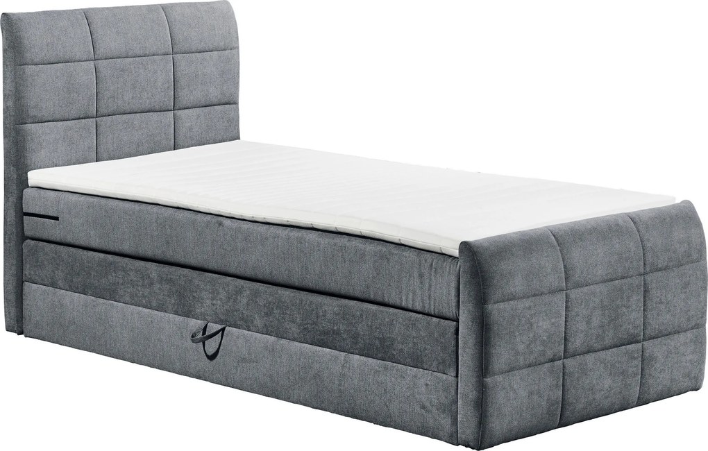 XXXLutz POSTEL BOXSPRING, 100/200 cm, antracitová MID.YOU - Jednolůžkové postele - 002220033501