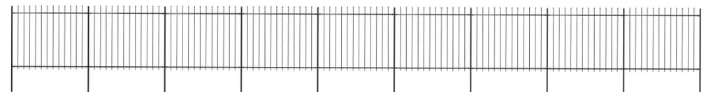 Zahradní plot s kopím nahoře ocelový 1603,5 x 150 cm černý