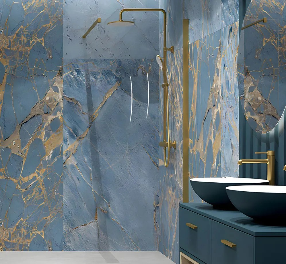 Erga Paris, sprchová zástěna Walk-In 80x200 cm, 8mm čiré sklo, zlatý lesklý profil, ERG-V02-PARIS-080x200-CL-GD