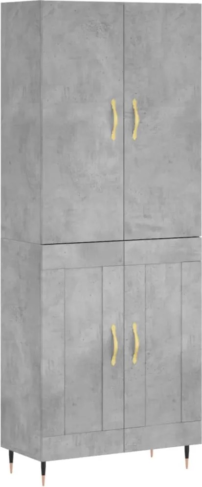Skříň highboard betonově šedá 69,5x34x180 cm kompozitní dřevo 3195775