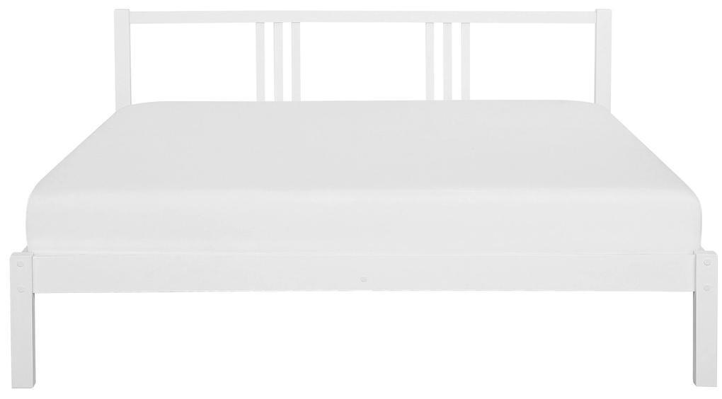 Dřevěná postel 180 x 200 cmbílá VANNES Beliani