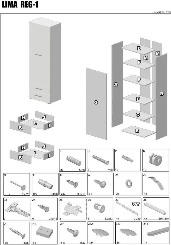 LIMA REG1 regál dub sonoma