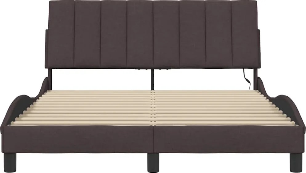Rám postele bez matrace Hanko tmavě hnědá 120 x 200 cm textil 3310450
