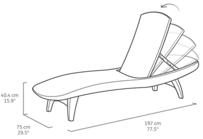 Lehátko PACIFIC Keter Barva: Bílá