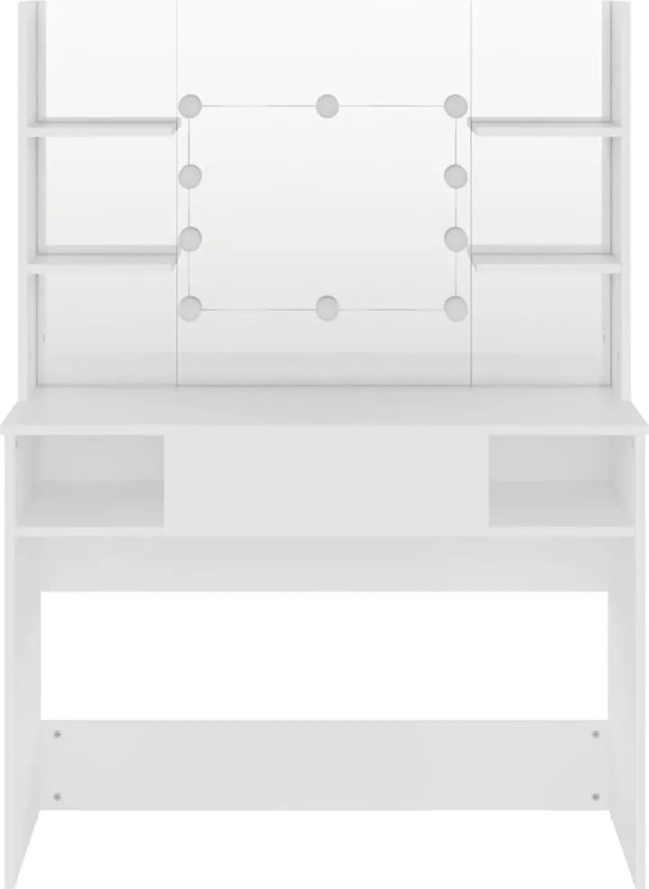 Kosmetický stolek s LED světly 100 x 40 x 135 cm MDF bílý 331538