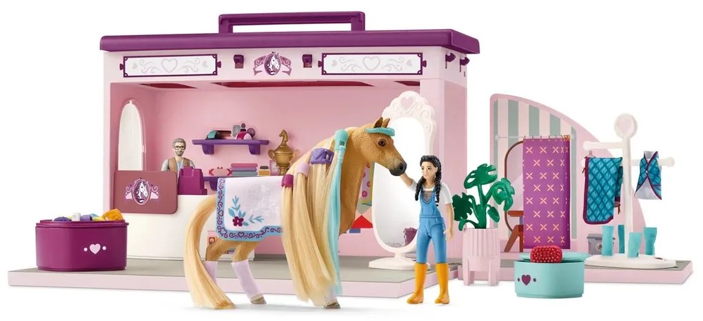 Set figurek a příslušenství schleich mobilní butik pro koně 42587