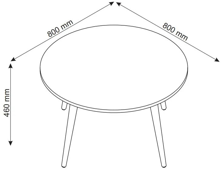 Kulatý konferenční stolek Porto 80 cm, dub artisan