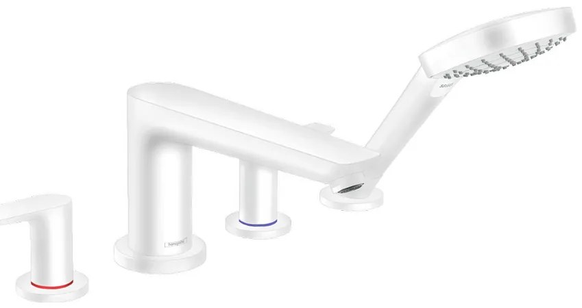 Hansgrohe Talis E, baterie na okraj vany, 4-otvorová instalace, bílá matná, 71748700