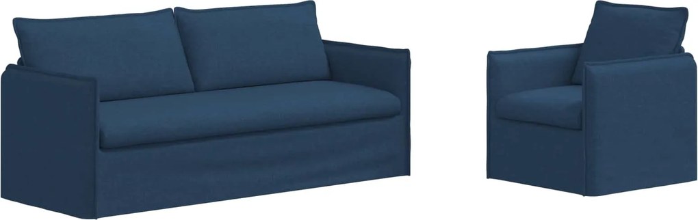 Set pohovek 2 ks Modrá Textil 3407617