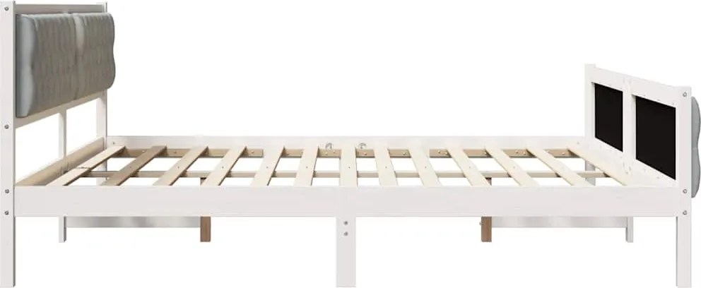 Rám postele Světle šedá 200 x 200 cm Masivní borové dřevo 3394272