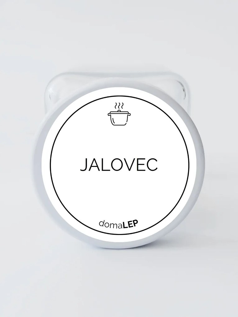 Samolepka na kořenky JALOVEC bílá 5 cm základní písmo