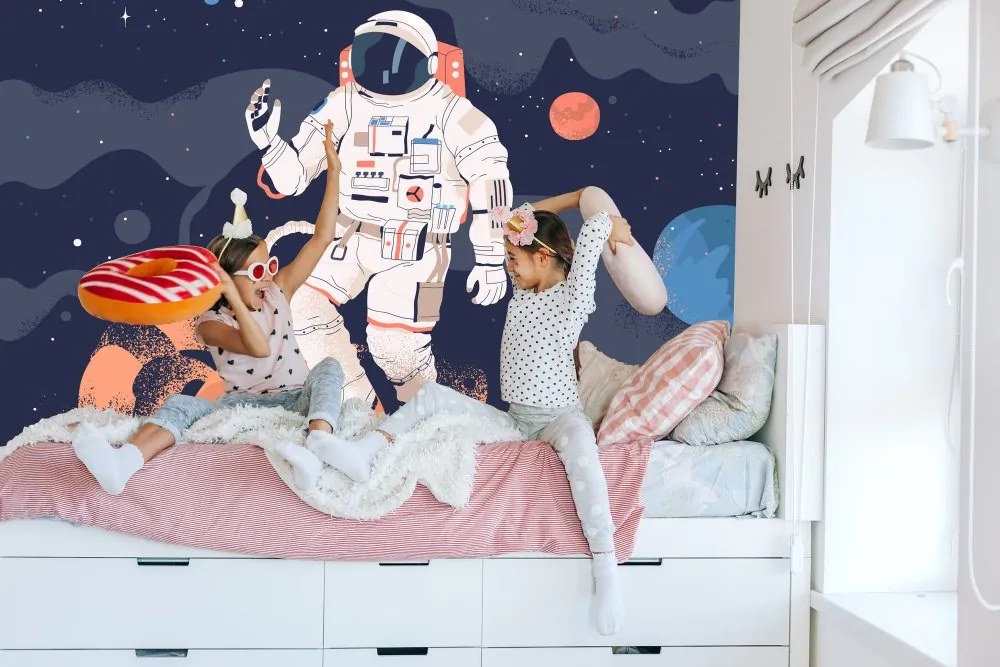 Fototapeta Astronaut Ve Vesmíru A Planetách Hladký vinyl 104x70.5