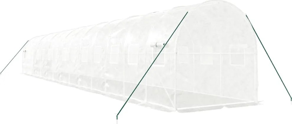 vidaXL Skleník s ocelovým rámem 28 m² 14 x 2 x 2 m [3188033] Barva: Zelená