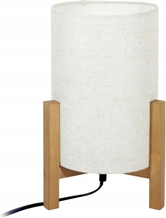 Dřevěná skandinávská noční stolní lampa s lněným stínítkem Ones