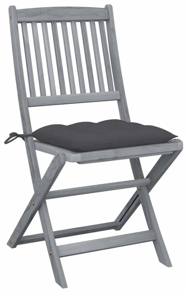 Skládací zahradní židle s poduškami 2 ks masivní akáciové dřevo,  3064551