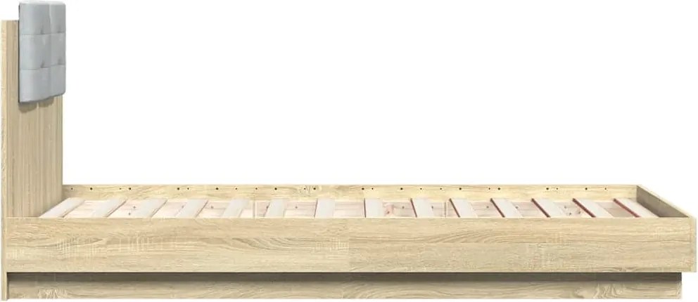 Rám postele s čelem a LED osvětlením dub sonoma 75 x 190 cm 3210068