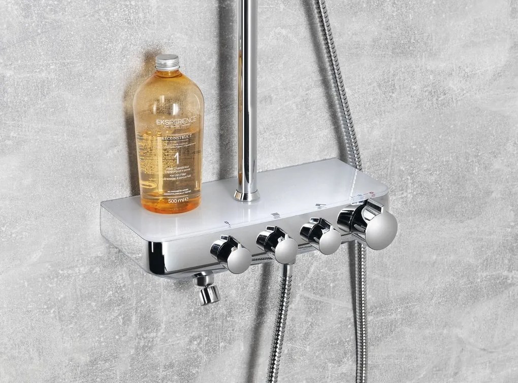 Aqualine Aqualine, FARRAO sprchový sloup s baterií a napouštěním, chrom, SL450
