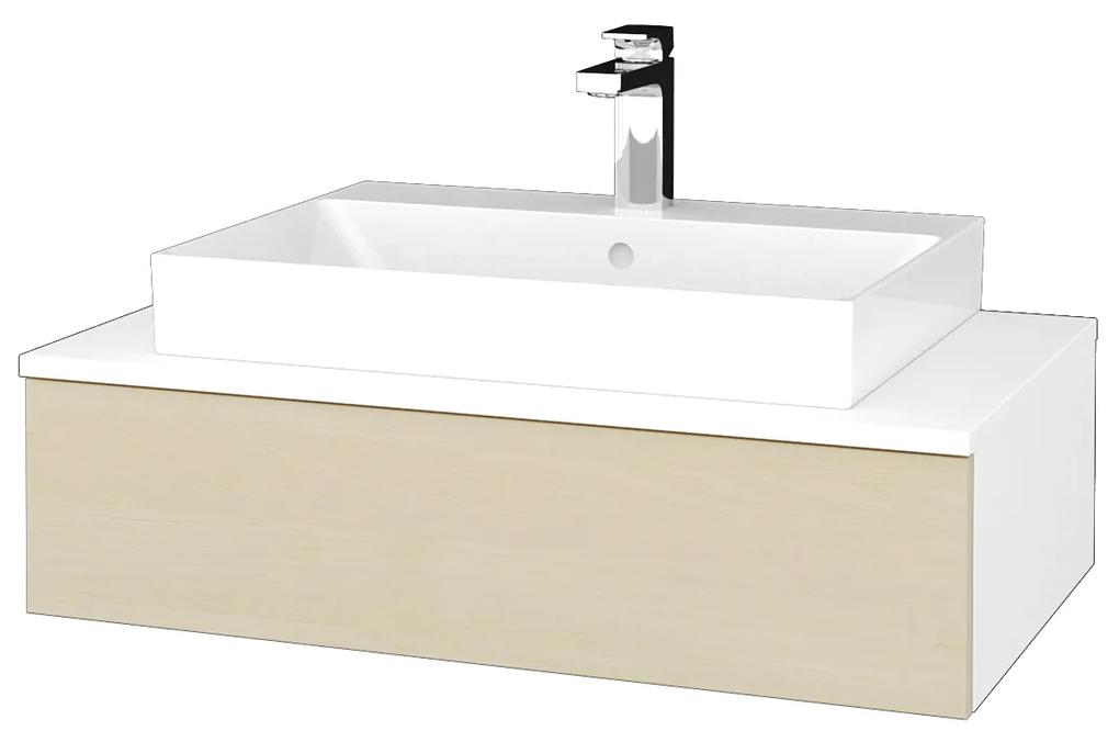 Dřevojas Koupelnová skříňka MODULE SZZ 80 Varianta: N01 Bílá lesk / D01 Beton