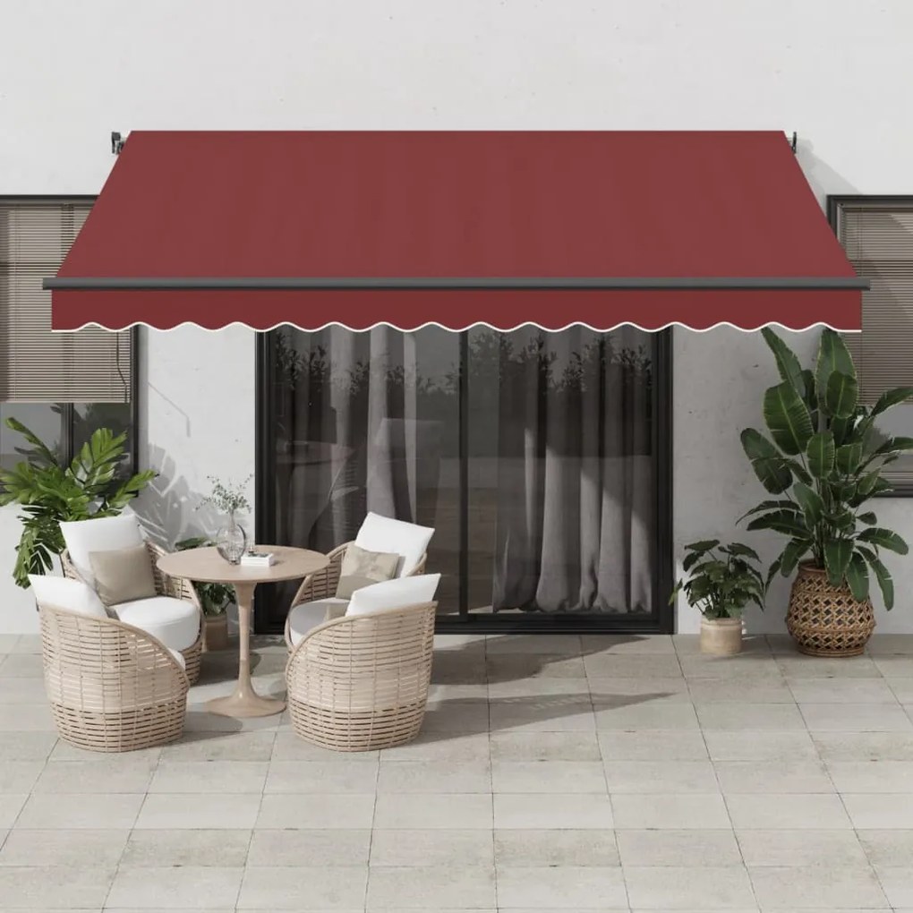 Automatická zatahovací markýza burgundská 400 x 350 cm 3215000