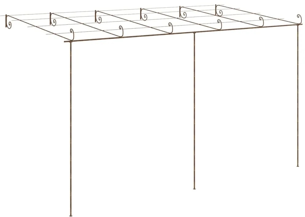 vidaXL Marketos Zahradní pergola hnědá s patinou 6 x 3 x 2,5 m železná