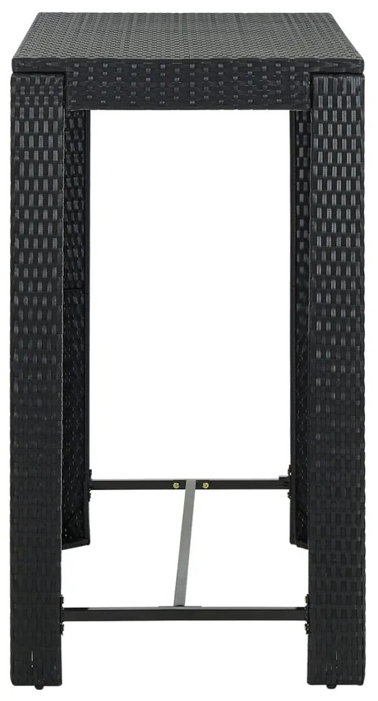 vidaXL Marketos Zahradní barový stůl černý 100 x 60,5 x 110,5 cm polyratan