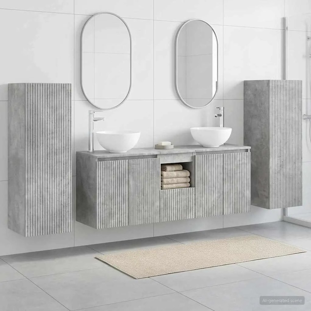 Sada koupelnového nábytku 5 ks Betonově šedá 33 x 34,5 x 100 cm 3405986