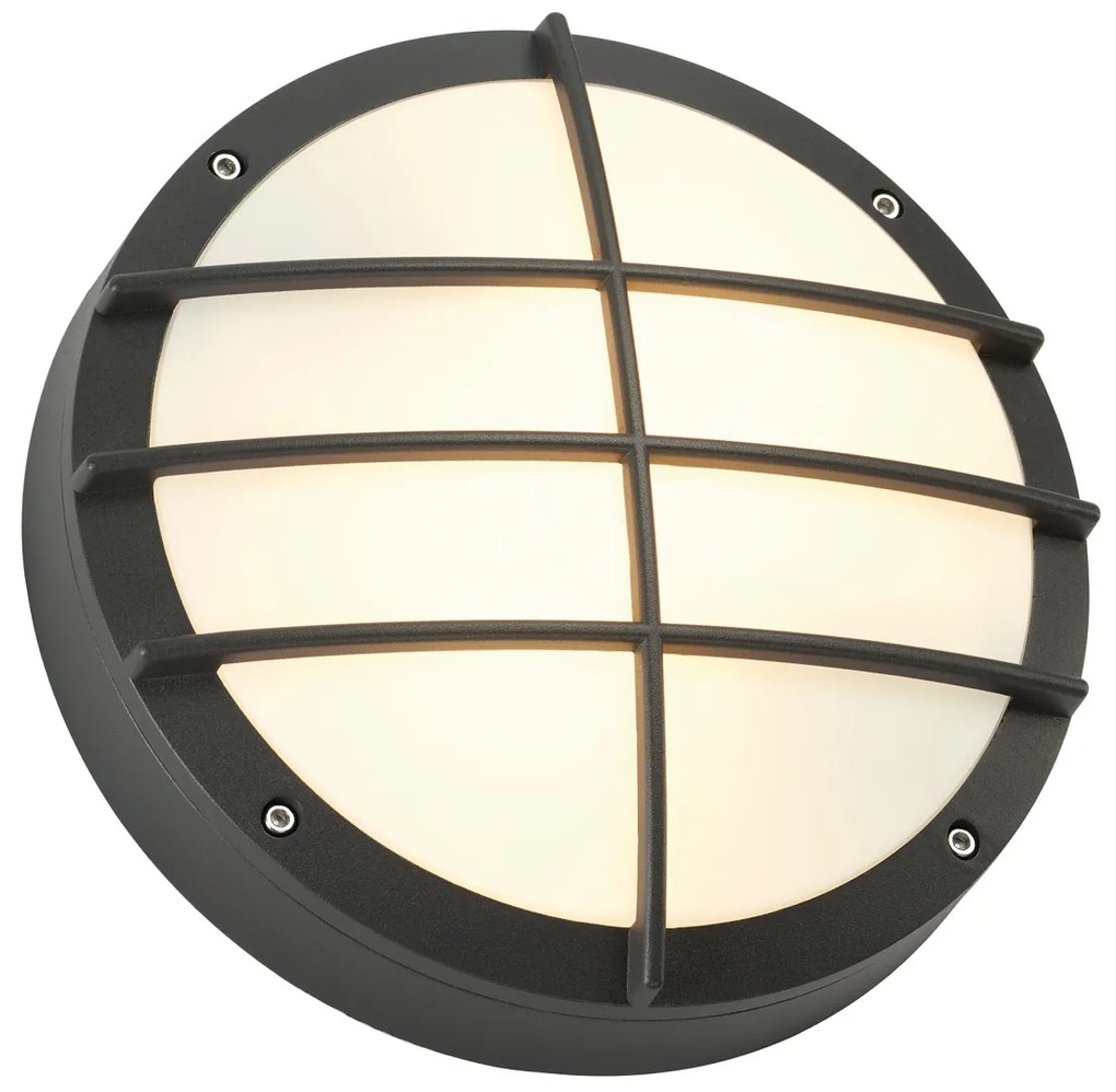 SLV 229085 Bulan Grid, antracitové venkovní svítidlo s mřížkou, 2x25W E27, prům.27,5cm, IP44