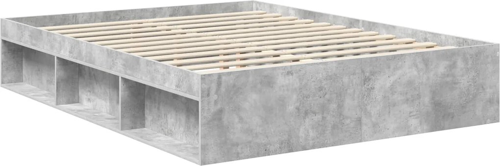 Rám postele Betonově šedá 150 x 200 cm Masivní borové dřevo 3413293