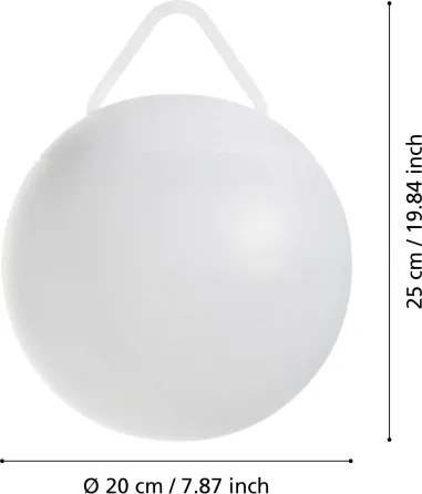 Eglo 75815 - LED RGB Stm. venkov. svítidlo POGGIOBELLO LED/2600 mAh IP44 bílá+DO