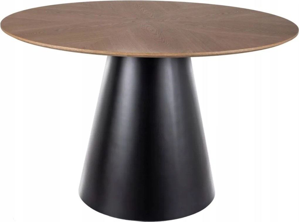 Stůl kulatý do obývacího pokoje jídelny kuchyně moderní loft dub černý mat Angel