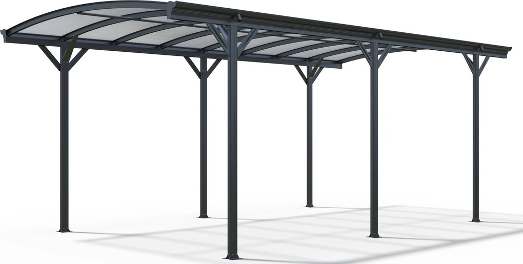 Přístřešek na auto BestBerg BBCP-CP8 / 17,3 m² / 576 x 300 x 219 cm / antracit/šedá