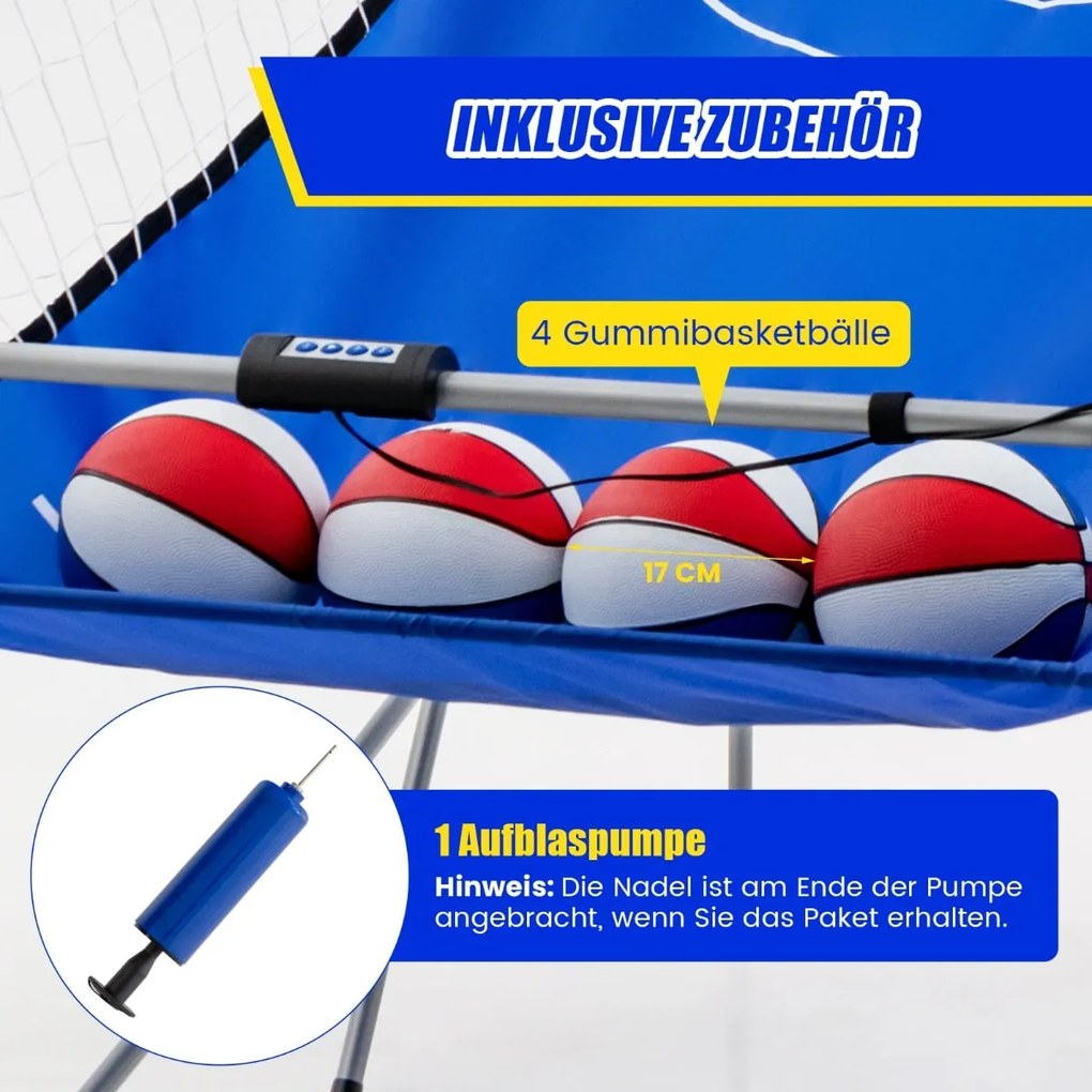 Costway 8 v 1 basketbalový stroj s 4 míči a vzduchovou pumpou a 8 herní režimy
