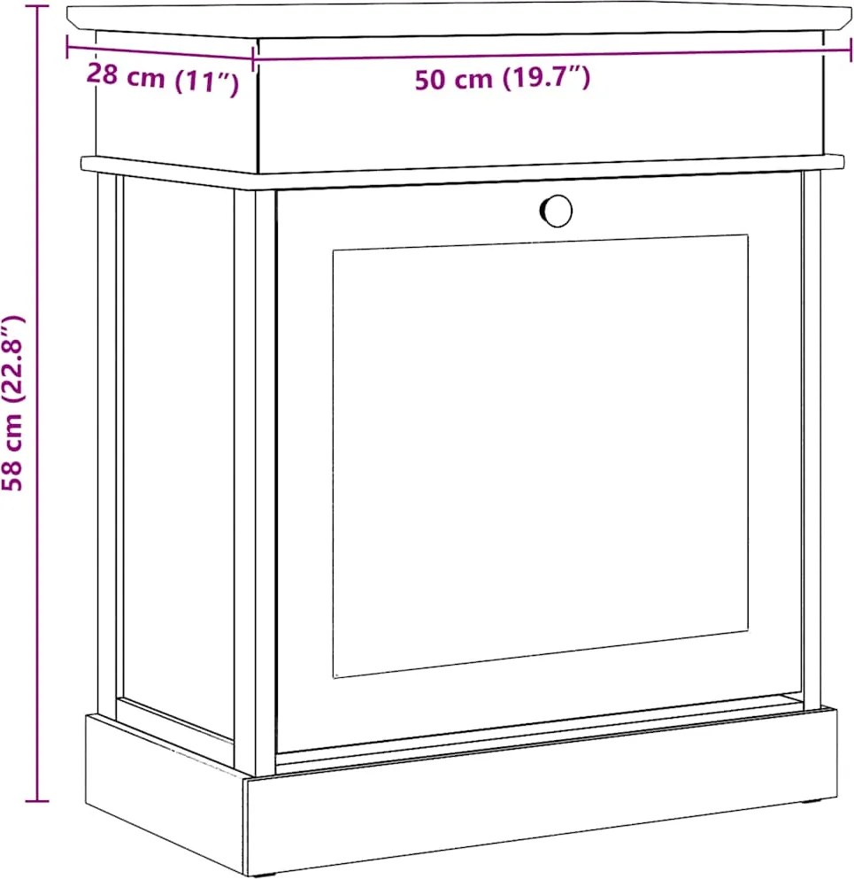 vidaXL Marketos Botník bílý 50 x 28 x 58 cm dřevo pavlovnie