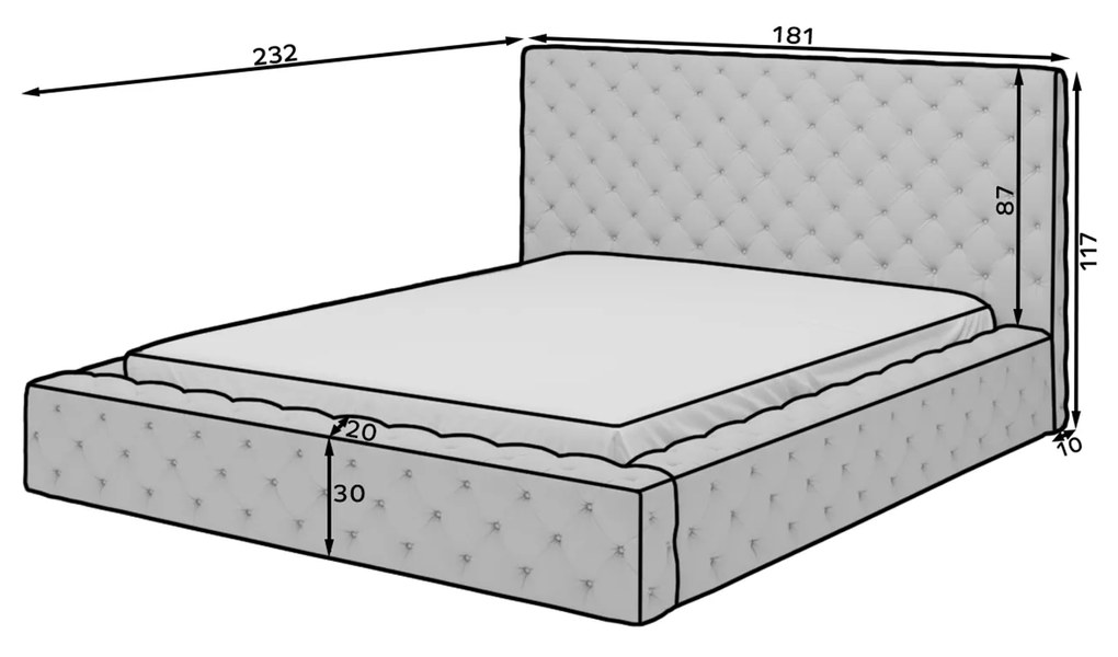 Eltap Čalouněná postel Princce Materiál a barva potahu: Softis 33 - béžová, Rozměr: 160x200