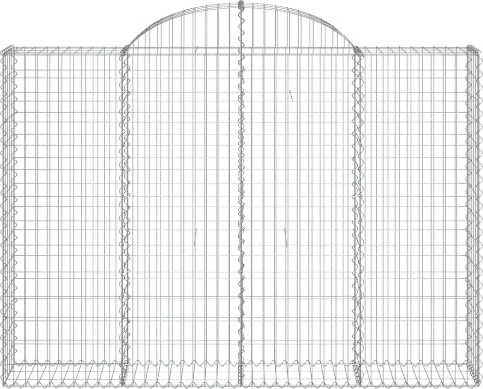Klenuté gabionové koše 4 ks 200x30x140/160cm pozinkované železo 3146154