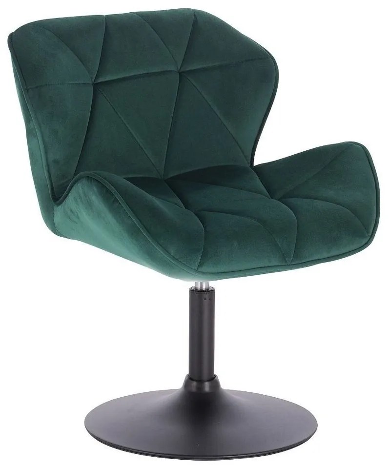 LuxuryForm DESIGN Otočná židle MILANO VELUR na černém talíři - zelená
