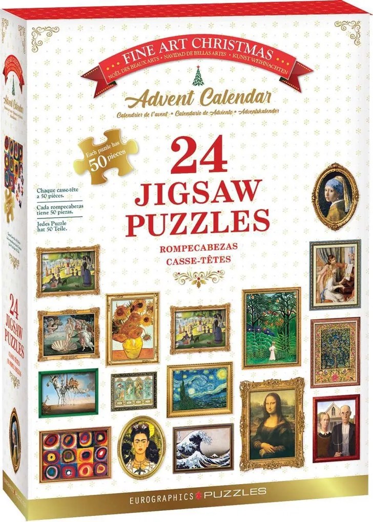 Eurographics puzzle adventní kalendář: fine art vánoce 24 × 50 dílků