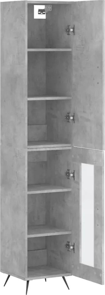 Skříň highboard betonově šedá 34,5x34x180 cm kompozitní dřevo 3199021