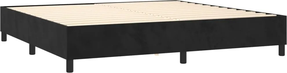 Box spring postel s matrací černá 200x200 cm samet 3143285